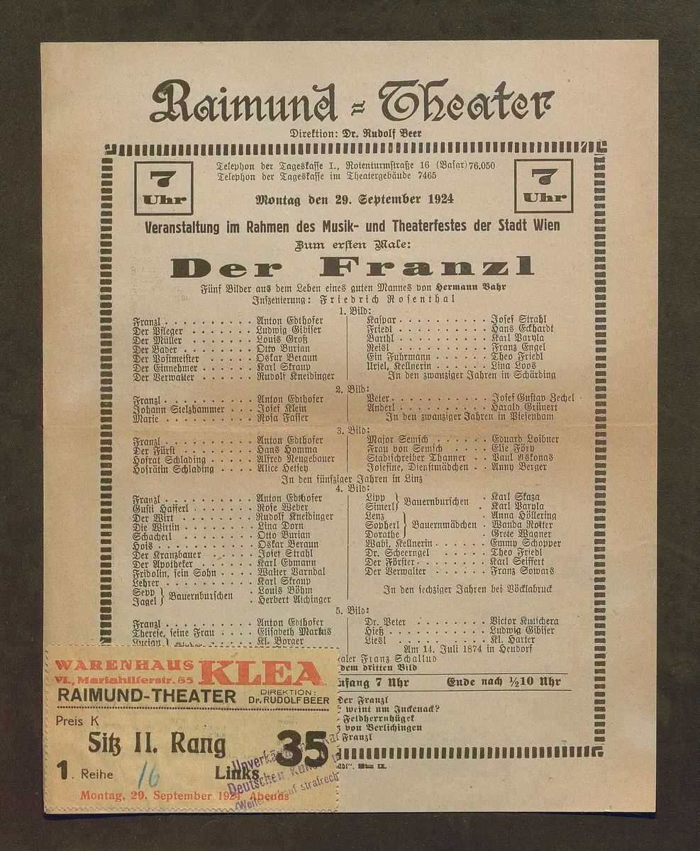 Der Franzl - Online Sammlung - theatermuseum.at